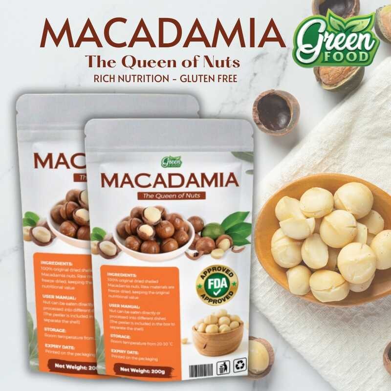 NUTS ADAMIA GREEN FOOD Ready To Eat Queen Of Nuts With Rich Nutrition ...