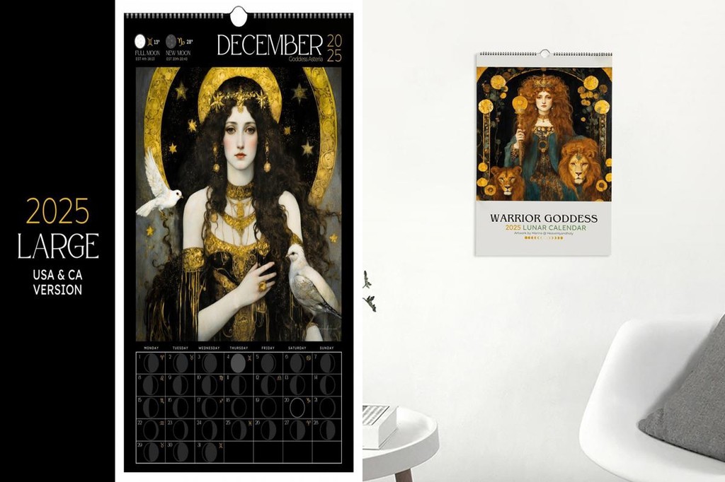 [TM] Sophisticated Gothic Calendar Gothic Moon Phase Calendar Gothic ...