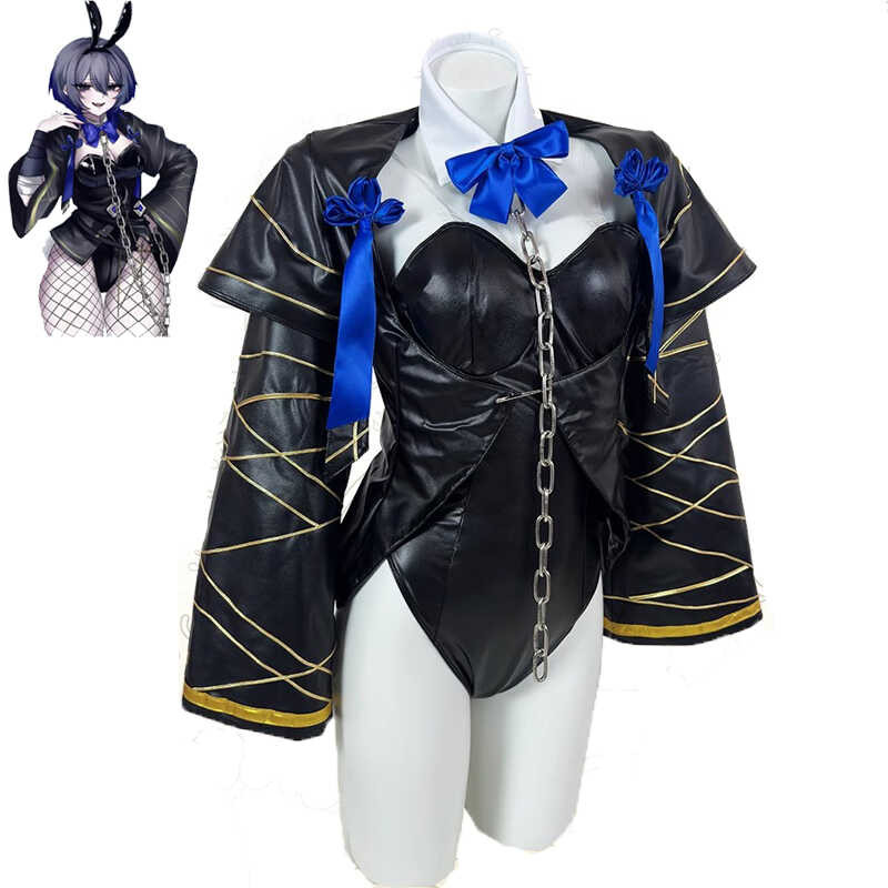 Vtuber Koyanagi Rou Bunny Girl Cosplay Costumes Women Sexy Leather ...