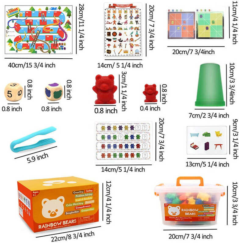 Counting ☥ Moulty Bears Matching Sorting Cups,Number Color Recognition ...