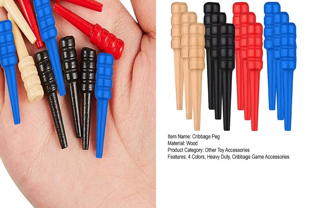 {Newcat} 1/8 Inch Cribbage Pegs Cribbage Peg Set 12pcs Wooden Cribbage ...