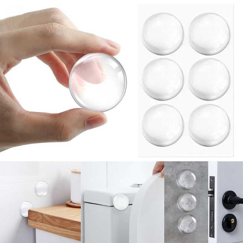 Transparent Round Seldhesive Silicone Door Stoppers Home Anti ...