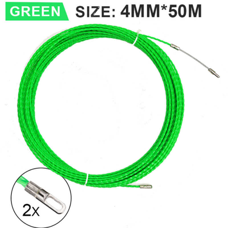4mm 5m-50m Fiberglass Push Pullers Duct Snake Rodder Wire Pom Fish Draw ...