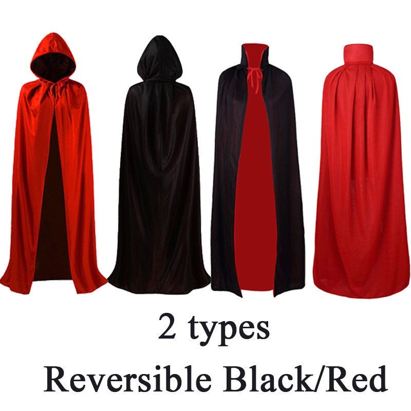【OURLOVE】Adult Long Cape Hood Masquerade Halloween Costume Dress Smock ...