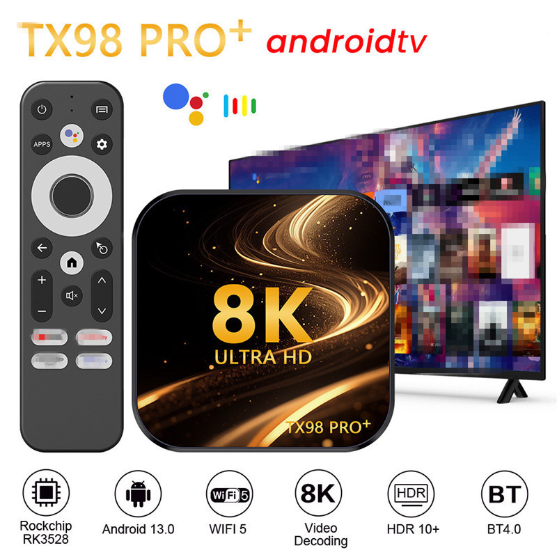 New TX98 PRO+ Android 13 Smart TV BOX Quad Core ARM Cortex A53 2.4G/5G ...