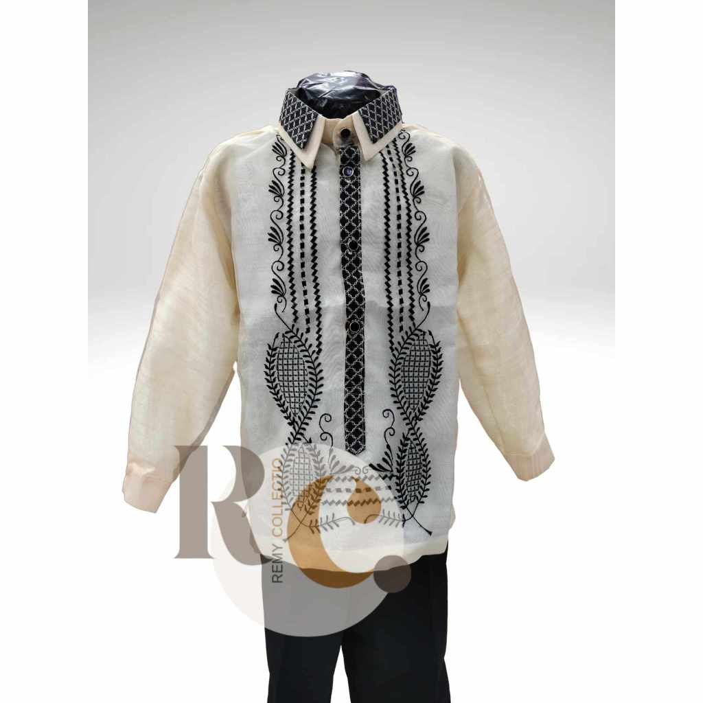 barong tagalog for kids and adult assorted black burda | Shopee Philippines