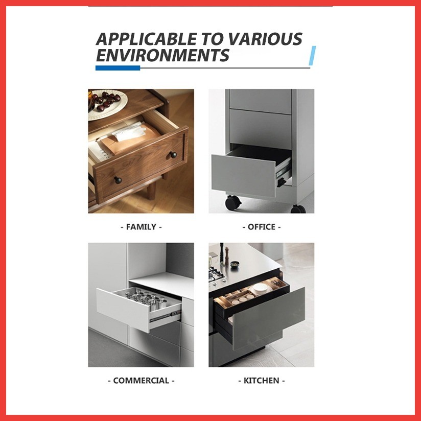 ⚖ Drawer Guide Full Extension Ball Bearing Heavy Duty Steel Slide 3 ...