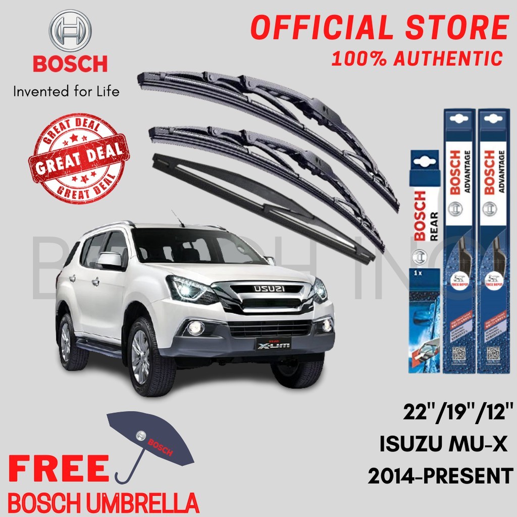 Bosch ADVANTAGE Wiper Blade Bundle for ISUZU MU-X 2014-PRESENT (22/ 19 ...