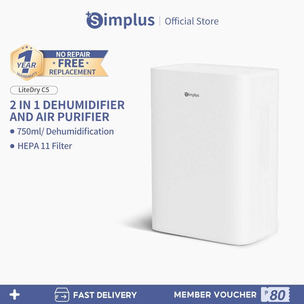 Simplus Dehumidifier 750ml/Day dehumidification 1.5L Water Tank ...