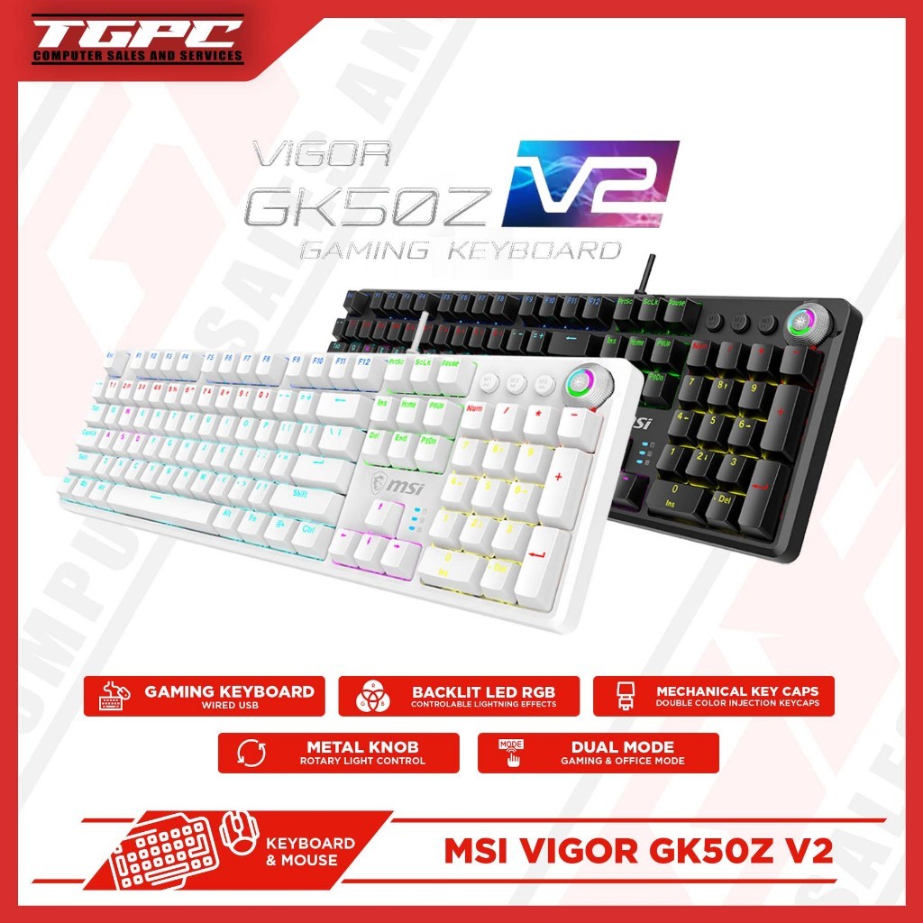 TGPC / Keyboard / MSI VIGOR GK50Z V2 Gaming Mechanical Keyboard RGB ...