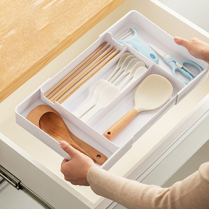 Multifunctional Cabinet Drawer Storage Compartment Retractable Utensil ...