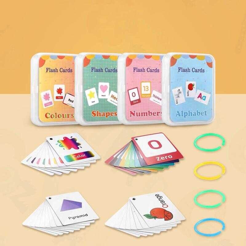 Early Learning English Flash Card Number Memory Training Fruit Shapes ...
