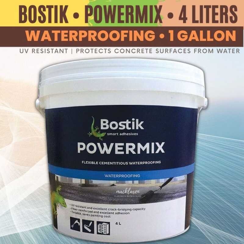 BOSTIK Powermix Cementitious Fiber Reinforced Waterproofing 4L Liters 1 ...