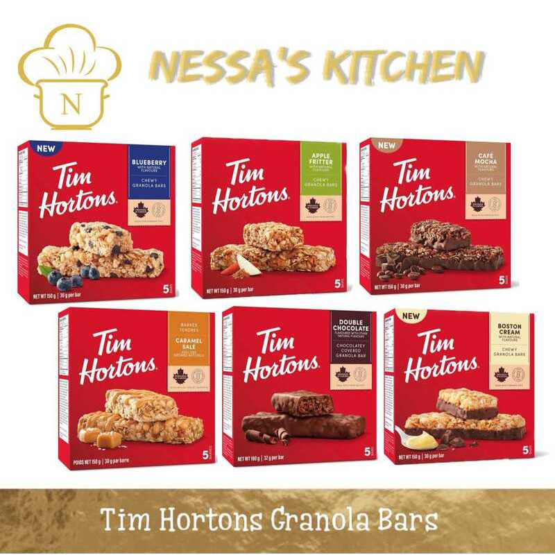 TIM HORTONS GRANOLA BAR DOUBLE CHOCOLATE BOSTON CREAM SALTED Caramel, 5 ...