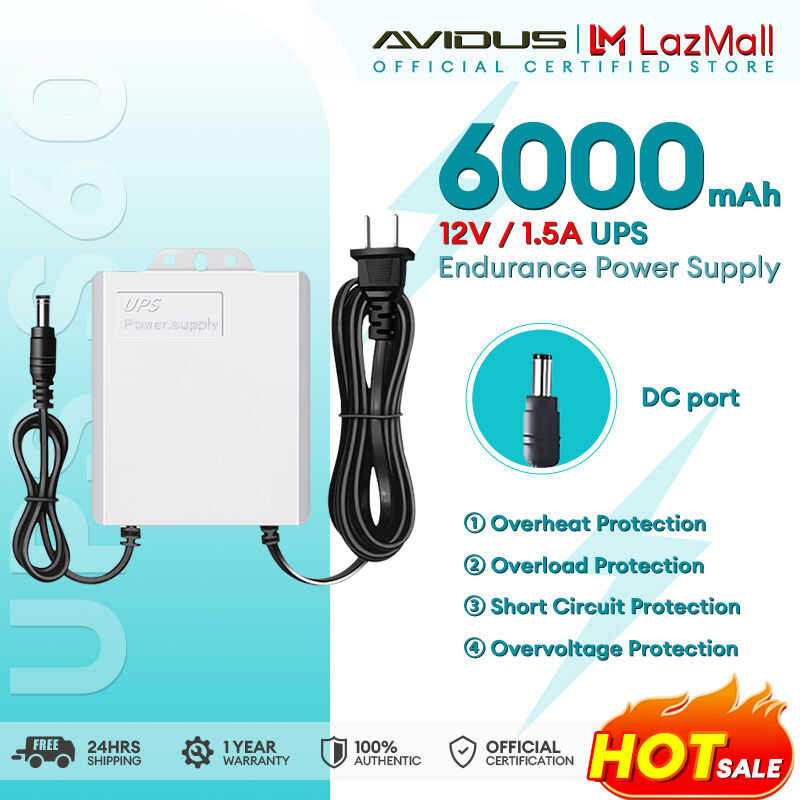 Avidus S60 6000 Mah UPS Uninterruptible Power Supply Battery Backup ...