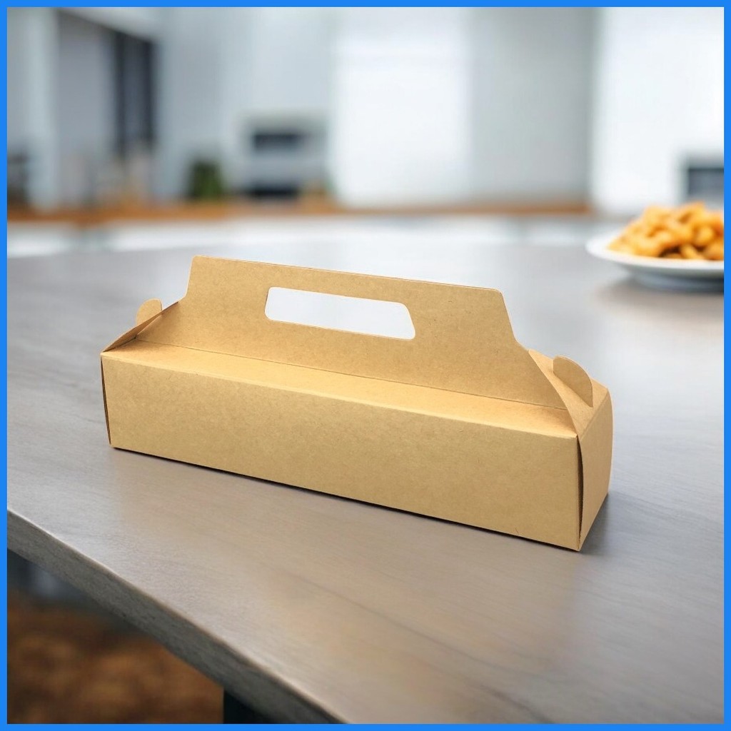 25PCS Disposable Hotdog/Corndog Box Container Kraft Footlong Box Holder ...