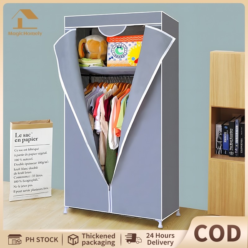 3D Dustproof Cloth Cabinet Clothes Storage Wardrobe Organize Multi ...