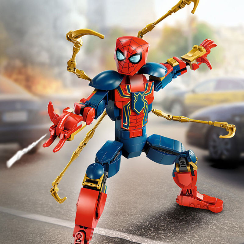 Marvel Series Superhero Iron Spiderman Doll Assembly Model Boy Gift ...
