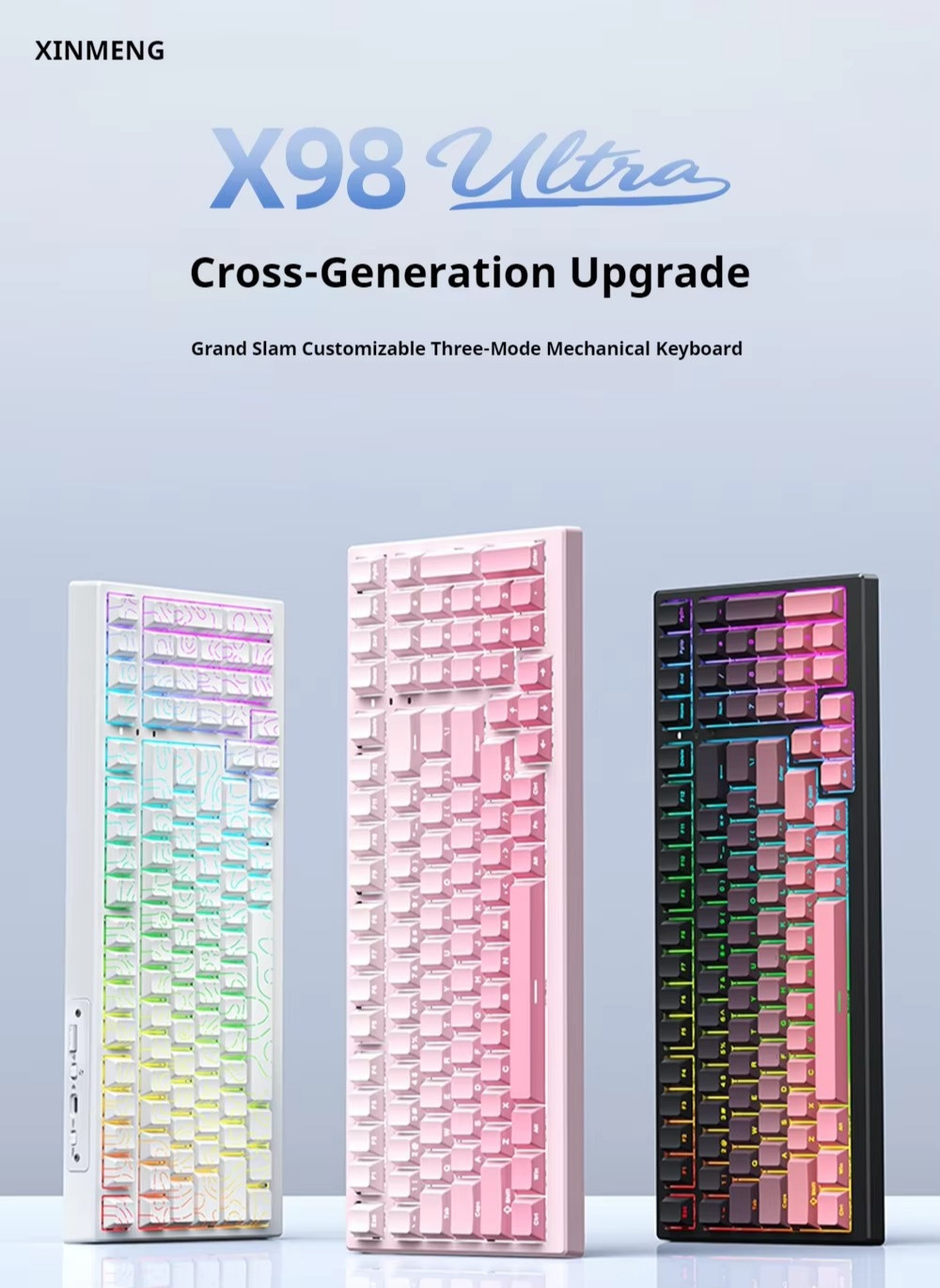 XINMENG X98 Ultra Mechanical Keyboard Wireless Bluetooth Three Mode ...