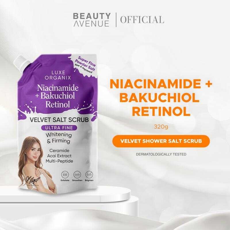 E04 Luxe Organix Niacinamide + Bakuchiol Retinol Velvet Salt Scrub 300G ...