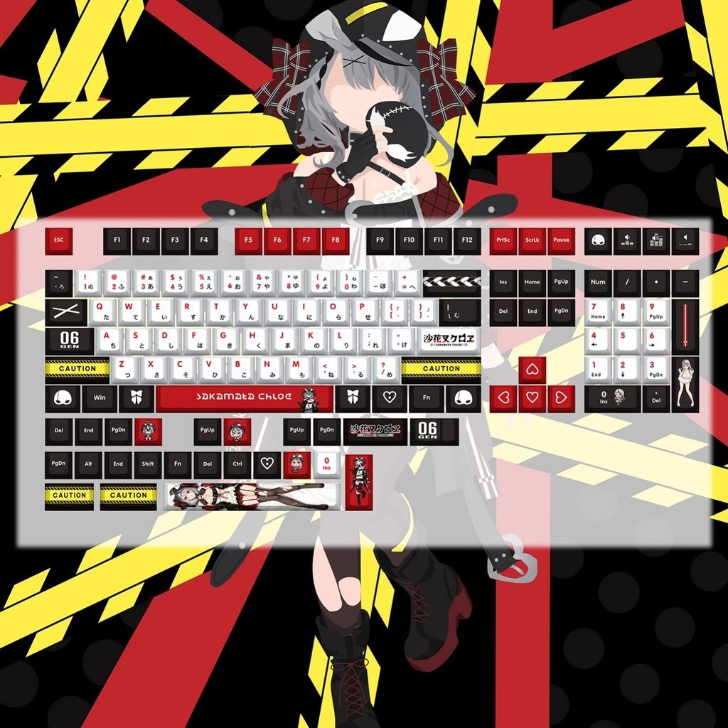 Hololive Keycap Tokoyami Towa Gawr Gura Cherry Profile PBT Five-sided ...
