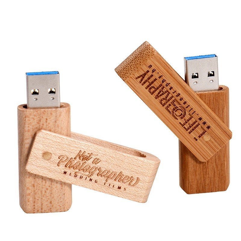 JASTER (Free Custom Logo) USB 3.0 Flash Drive 128GB Wooden with Box Pen ...