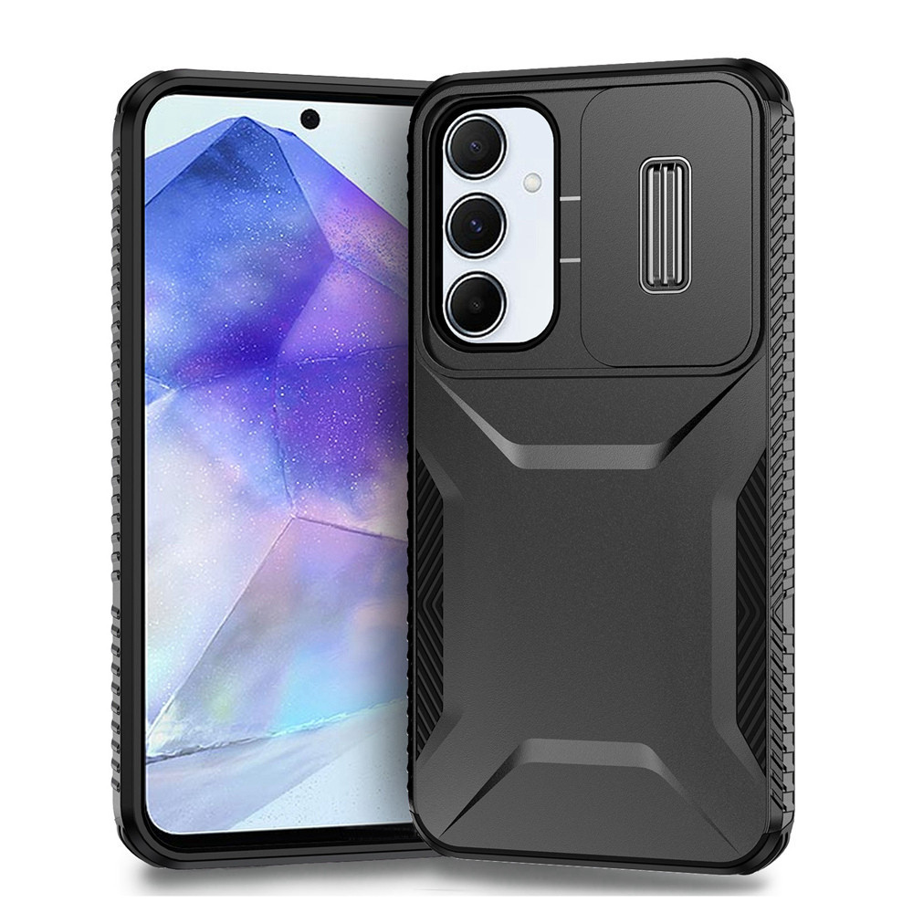 KEYSION Shockproof Armor Case for Samsung A55 5G A35 A25 Slide Push ...