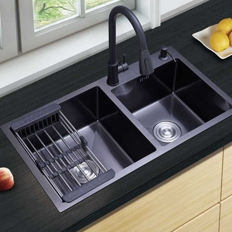 Tunay Ang Steel Black 3Mm Makapal Nano Lababo Na May Faucet Complete ...