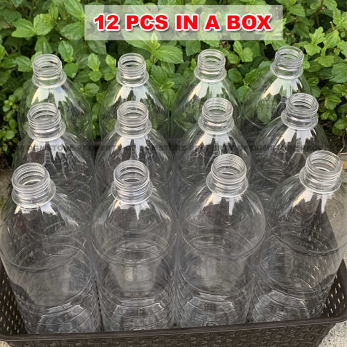 2025 1 LITER PET BOTTLE 12pcs sa isang kahon na may lids | Shopee ...