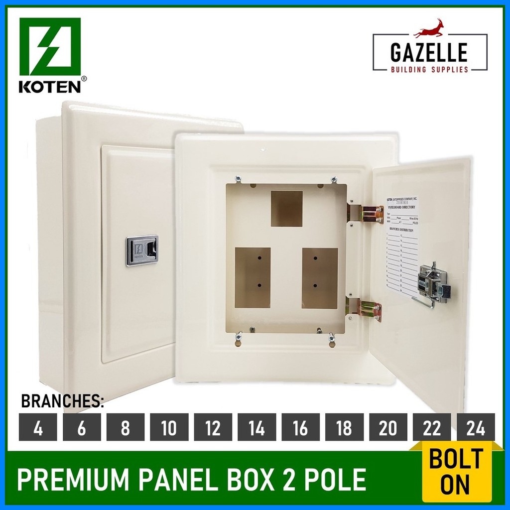 ☁ ⌂ Koten Premium Type Panel Box 2 Pole Bolt On - 4 / 6 / 8 / 10 / 12 ...