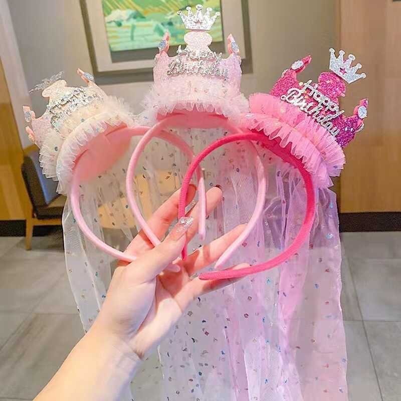 CHAEK beauty queen happy birthday headband girl crown for kids sagala ...