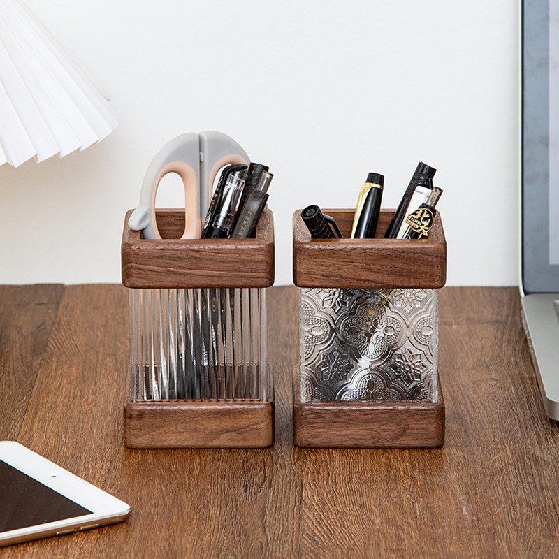Wooden Pen Storage Holders Desktop Multifunctional Office Stationery ...