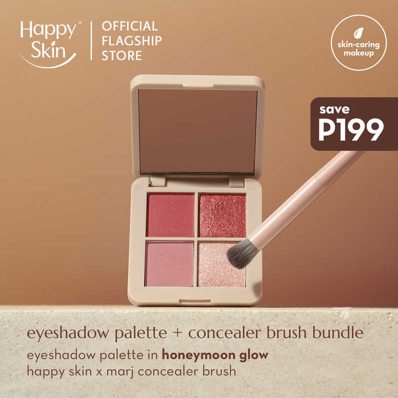 Happy Skin Eyeshadow Palette + Concealer Brush Bundle | Shopee Philippines
