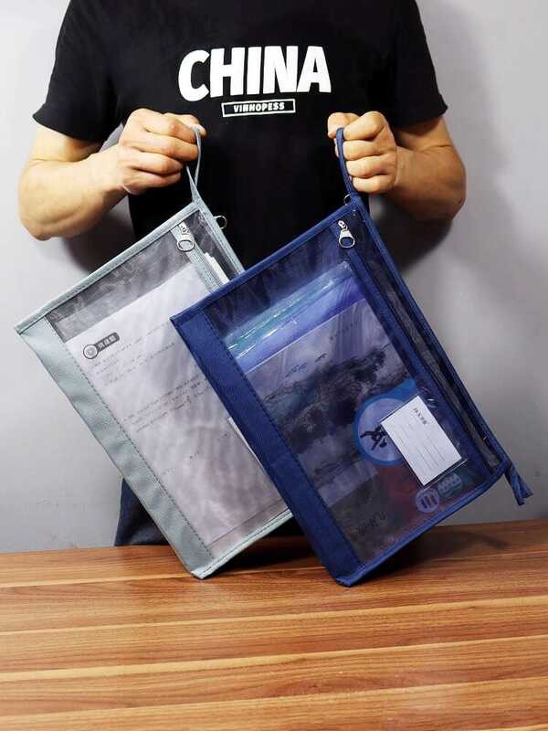 Student File Double-layer Zipper Mesh Transparent A4 Test Paper ...