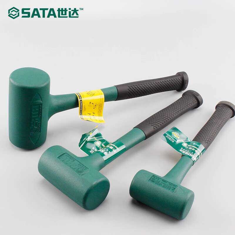 SATA Hardware Tools Anti-Vibration Steel Pipe Handle Rubber Mallet ...