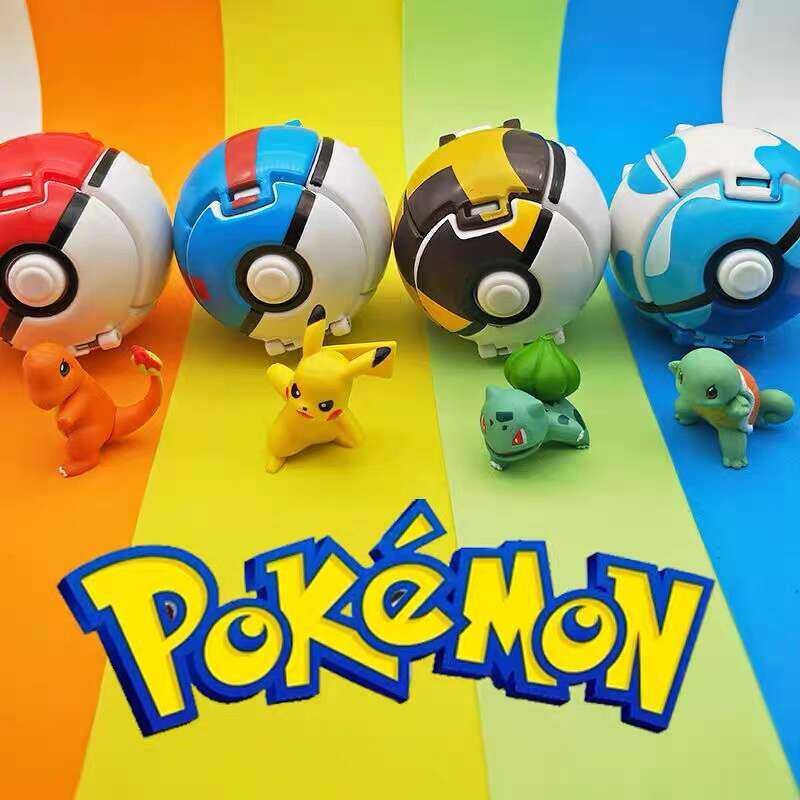 Official Pokémon Toy Pikachu Figure Model Transforming Poké Ball ...
