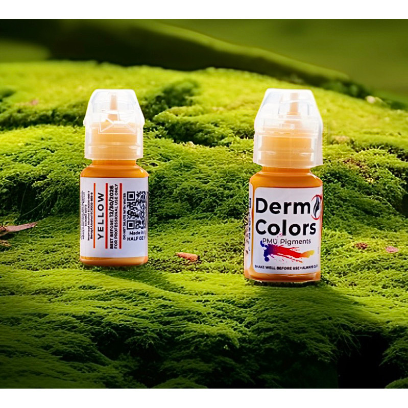 Yellow Tattoo Ink. DermoColors PMU Pigment. Eyebrow Tattoo Ink. Tattoo ...