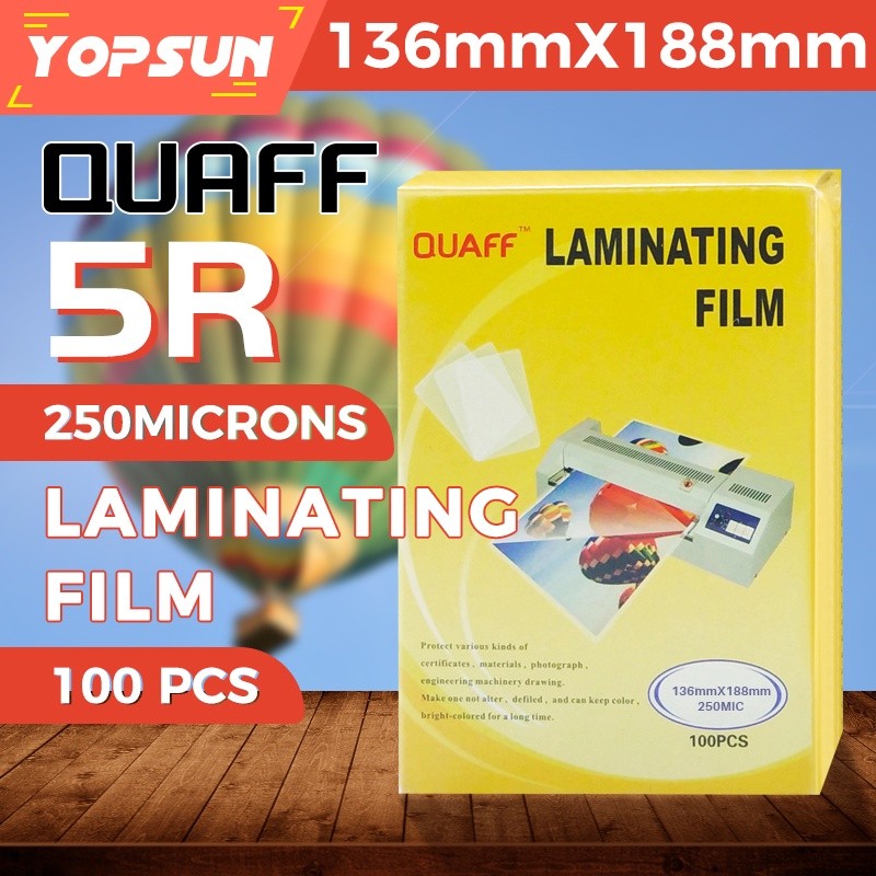 Laminating Film 5R 136×188 250 Micron 100Sheets Quaff Brand | Shopee ...