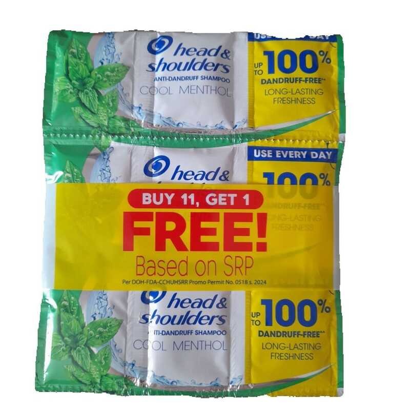 Head & Shoulders Cool Menthol Anti-Dandruff Shampoo 12Ml (11+1 Sachet ...