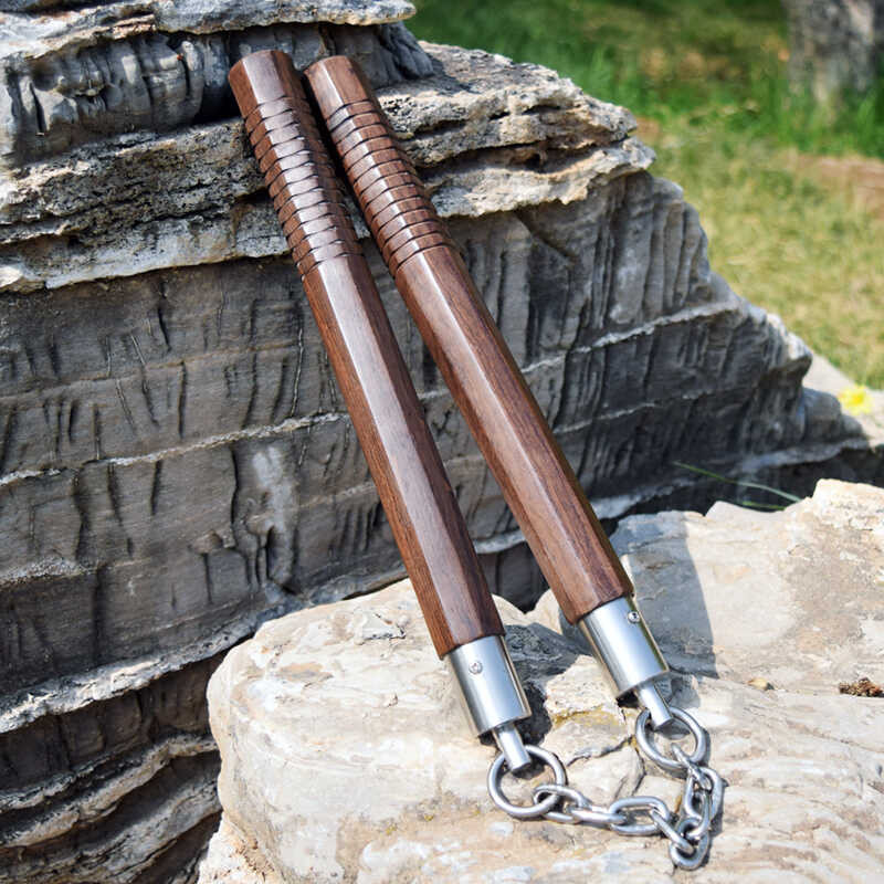 Eight-Sided Diamond-Shaped Double-Sectioned Wooden Staff Solid Ebony ...