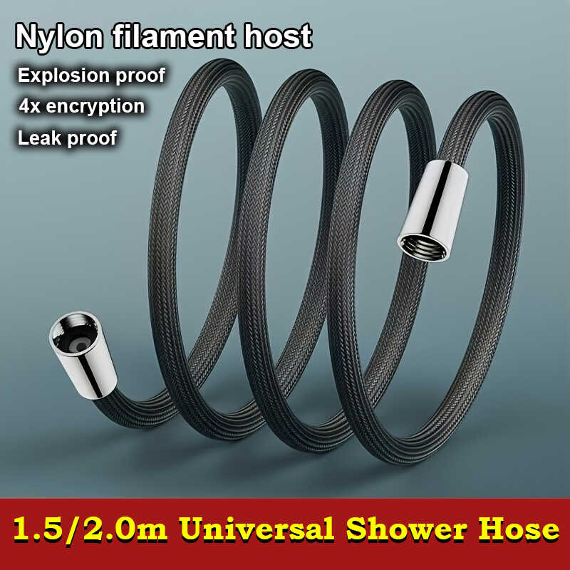 1.5/2 Meter Shower Hose Flexible Handheld Nylon Pipe Anti Winding High ...