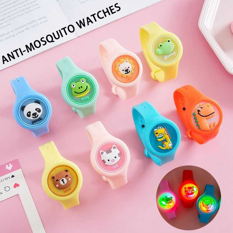 5Pcs Baby Anti-Mosquito Watches For Children With Led Light Cartoon ...