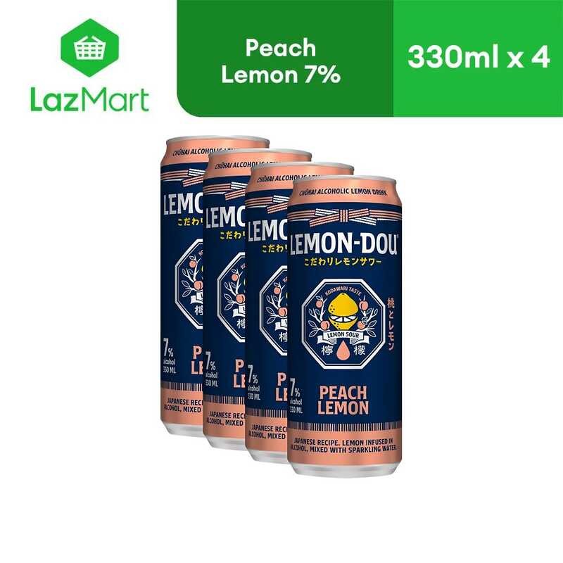 Lemon-Dou Peach Lemon 7% 330Ml - Pack Of 4 E32 | Shopee Philippines