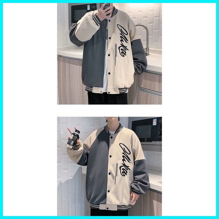 【Three Colors】Korean Jacket Fashion Bomber Jacket For Men Varsity ...