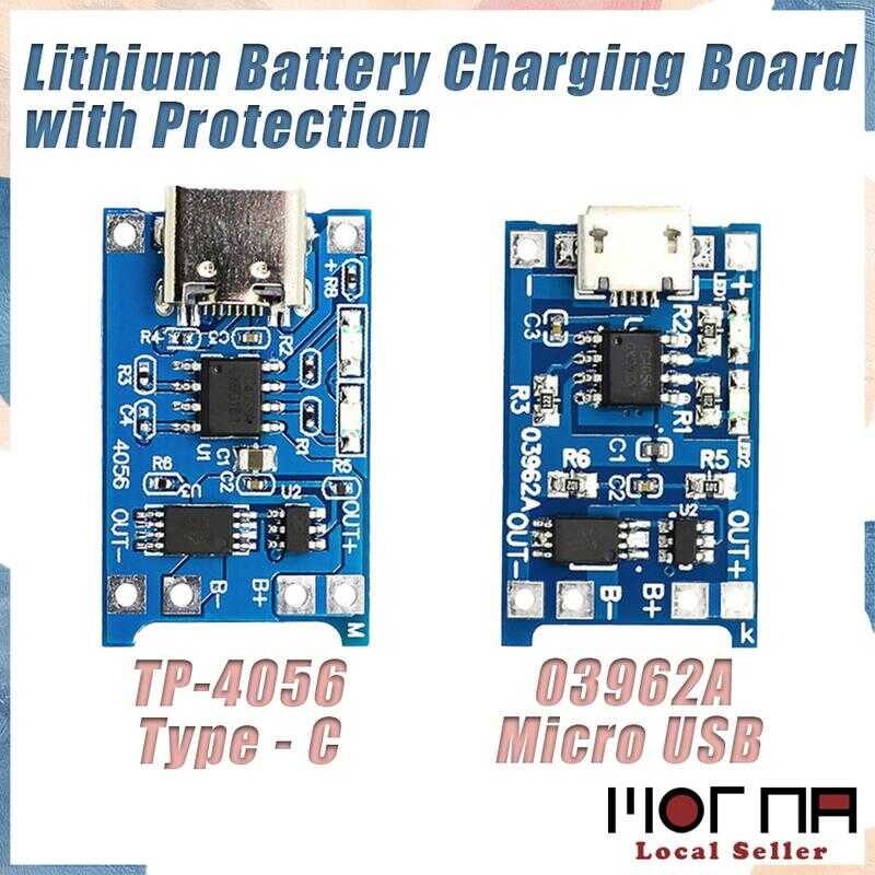 18650 Charging Board With Protection Micro/Type-C 5V 1A Tp4056 03962A ...