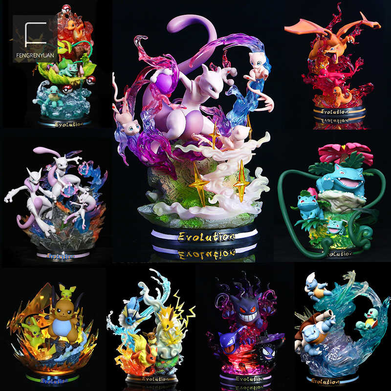 57 Pokemon Mewtwo Evolution Set Charizard Gengar Bulbasaur Glowing ...