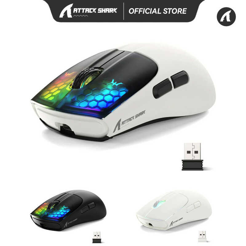 ATTACK SHARK X5 Wireless Gaming 49G Ultralight Tri-Mode 2.4Ghz/Usb-C ...