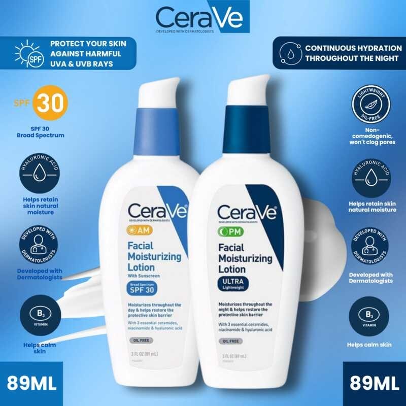PEPO - Day & Night Lotion Skin Care Set AM Na May SPF 30 At Cerave PM ...