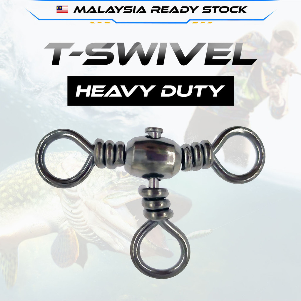 【MR.T】 Heavy Duty T-Swivel Stainless Steel 3-Way Barrel Rolling Fishing ...