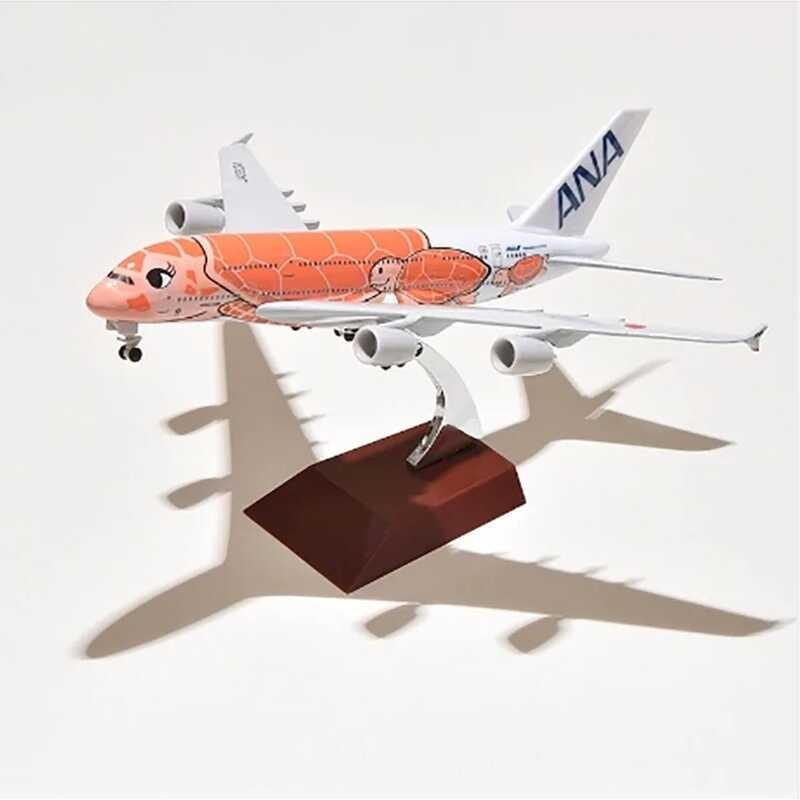 20CM ANA Sea Turtle Painting Airbus A380 Airplane Aircraft Diecast ...